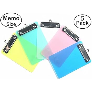 Amazon.com: Plastic Colorful Clipboard,Pretty Cute Clipboard Memo Size ...