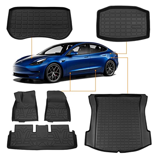 Bomely Fit 2021 2022 2023 Tesla Model 3 Floor Mats Trunk Mats Frunk Mat ...