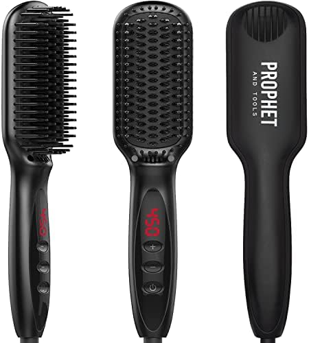 Prophet & Tools Beard Straightener for Men - Electric Heated Beard Comb ...