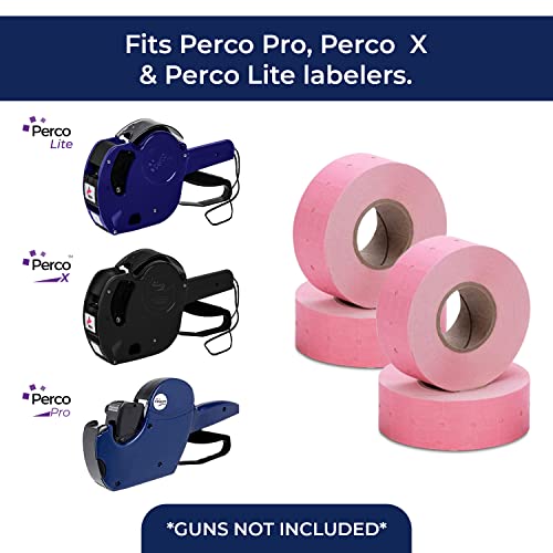 Perco 1 Line Pink Labels - 1 Sleeve, 8,000 Blank Pricing Labels for ...