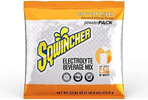 Sqwincher Powder Pack, Orange Flavor Electrolyte Drink Concentrate, 23. ...