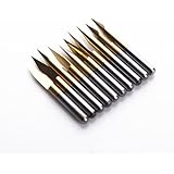 Autek 10x Titanium Coated Carbide PCB Engraving CNC Bit Router Tool 10 ...