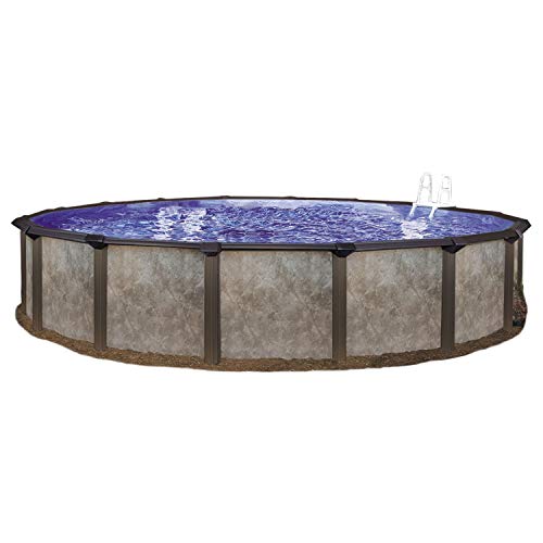 Lomart Skye Harbor 16 Foot x 52 Inch Round Hard Sided Steel Frame Above ...