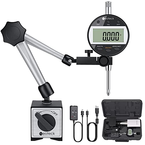 Neoteck Digital Dial Indicator and Magnetic Base Set with Data Cable ...