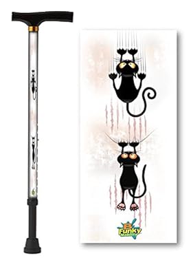 Adjustable Stylish T Handle Walking Cane with Cat Scratch Design ...