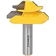 Yonico 15127 Lock Miter Router Bit, Miter Angle 45°, Stock Size Up to 3 ...