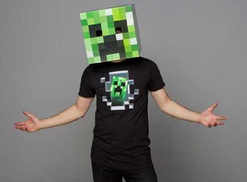 Creeper Costume Head Minecraft Block Head Mask Exclusive Disguise