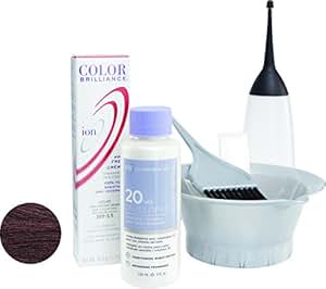 Amazon.com : Ion 3RV Dark Burgundy Brown Permanent Creme Hair Color 3RV ...
