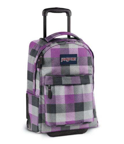 JANSPORT Classics Series Superbreak Wheeled Backpack (Grey Tar/Purple ...