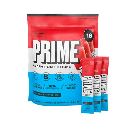 Prime Hydration+ Stick Pack | ICE POP | 16 Sticks | Electrolyte Drink ...