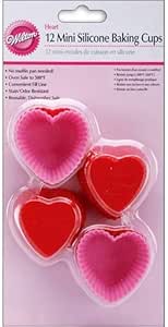 Amazon.com: Wilton Mini Heart Silicone Baking Cups: Reusable Baking ...