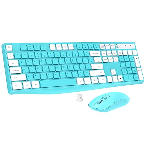 Wireless Keyboard And Mouse Combo Lovaky 2 4g Full Sized Ergonomic Keyboard Mouse 3 Dpi