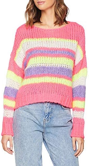 New Look Women's Neon Stripe Jumper, Pink (Pink Pattern 79), 12 ...