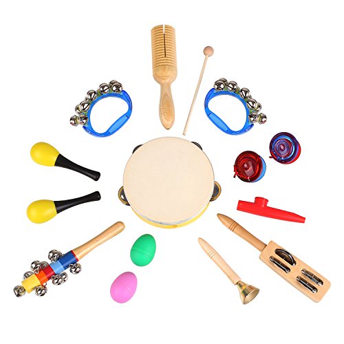 Kids Musical Instruments Set - 15 Pcs Early Learning Toys for Toddlers ...
