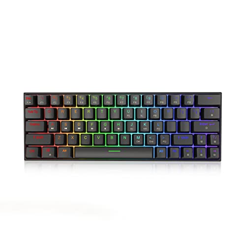 Ractous RTK63P 60% Mechanical Gaming Keyboard RGB Backlit PBT keycaps ...