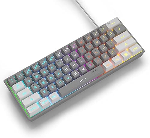 MageGee Mini 60% Gaming Keyboard, RGB Backlit 61 Key Ultra-Compact ...