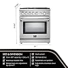 FORNO Lseo Full Gas 30" Inch. Freestanding Range with 5 Defendi Burners ...