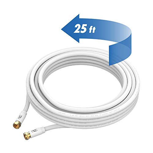 Coaxial Cable 25ft (3 Pack) - Triple Shielded RG6 Coax TV Cable Cord in ...