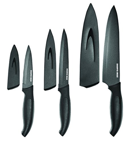 Nonstick Essential Knife Set Sharper Image Knives Piece Stick Paring ...