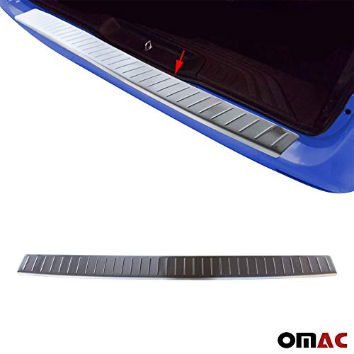 OMAC USA Stainless Steel Brushed Chrome Rear Bumper Sill Cover Guard ...