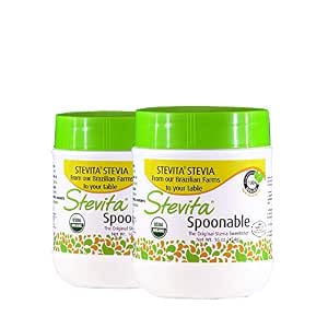 Stevita Organic Spoonable Stevia Powder (2 Pack) - 16 Ounce Jars ...