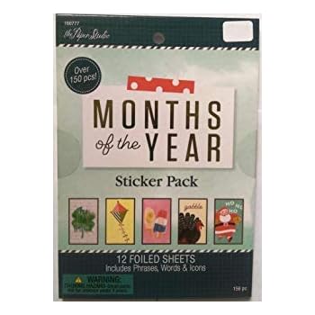 Amazon.com: Months of the Year Sticker Pack 150 Foiled Stickers: Arts ...