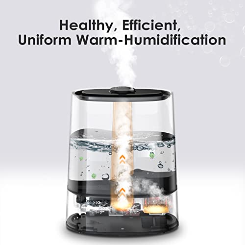 Oraimo Humidifiers for Bedroom Large Room, 6L Top Fill Cool and Warm ...