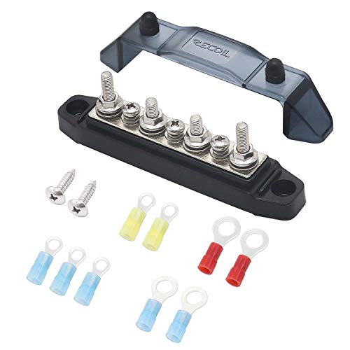 Recoil Bus Bar 4 x M5 Studs 3 Screw Terminals Power Distribution Block ...