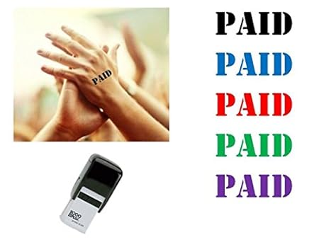 Amazon.com : PAID Hand Stamp - suitable for Festivals, Parties, Clubs ...