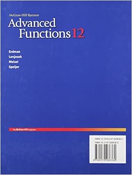 McGraw-Hill Ryerson: Advanced Functions 12: Wayne Erdman: 9780070266360 ...