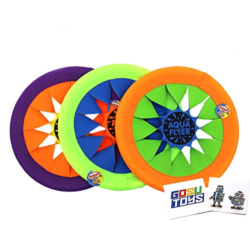 Splash Fun Aqua Flyer Soft Flying Water Disc Frisbee (3 Pack) 12 ...