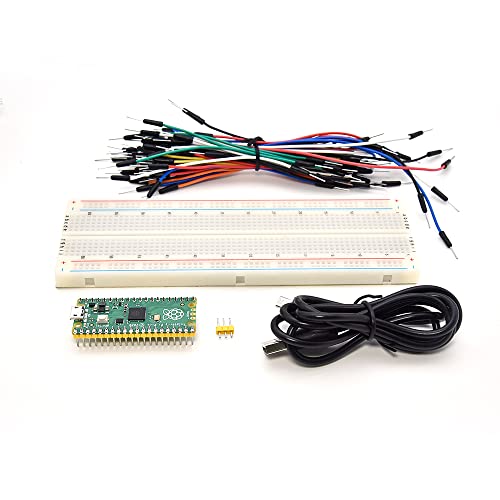 KEYESTUDIO Raspberry Pi Pico Breadboard Starter Kit with Headers Micro USB Cable 830 Breadboard ...