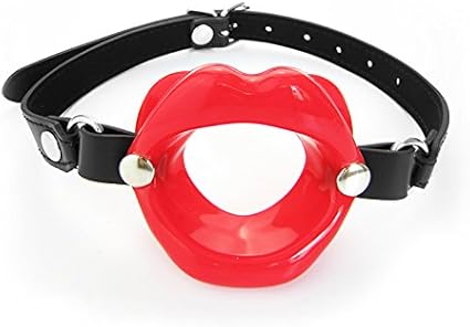 imidol Soft Silicone Mouth Plug Adjustable Leather Strap Sexy Lip Shape ...