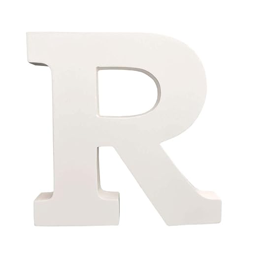 SMARTCAREWOOD 6 InchWhite Wooden R Letter- English Upper Case Alphabets ...