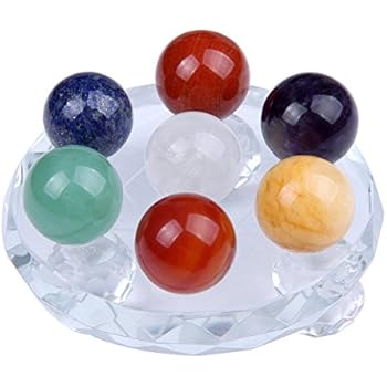 Amazon.com: Chakra Stones-Reiki Healing Crystal With Engraved Chakra ...