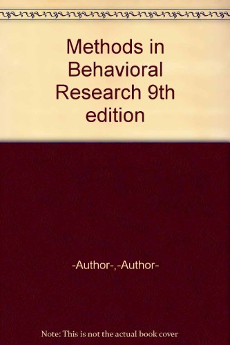 Methods in Behavioral Research 9th edition: aa: Amazon.com: Books