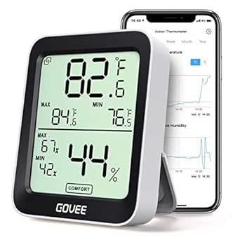 Govee Digital Hygrometer Indoor Thermometer, Bluetooth Humidity Meter ...