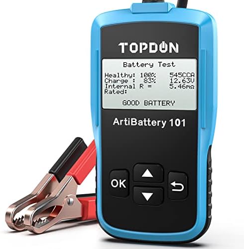 TOPDON AB101 Car Battery Tester for 12v 100-2000 CCA Batteries, Battery ...