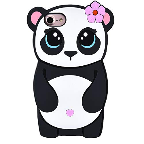 TopSZ Flower Panda Case for iPhone 8/7/6 6S SE 2020 4.7",Silicone 3D ...