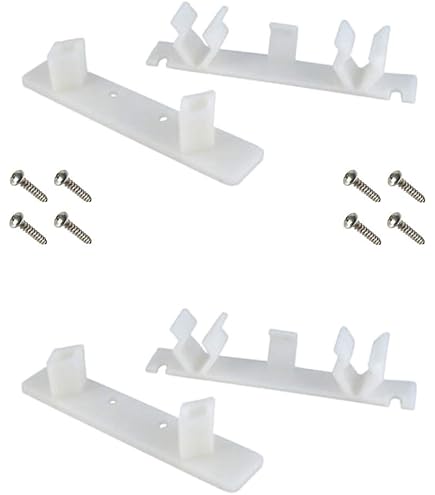 Drawer Clips False Front Cabinet Clips - 4-Pack White Plastic Mounts ...