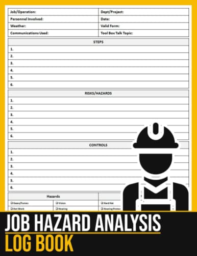 Job Hazard Analysis Log Book: Job Hazard Analysis Forms, Job Hazard ...