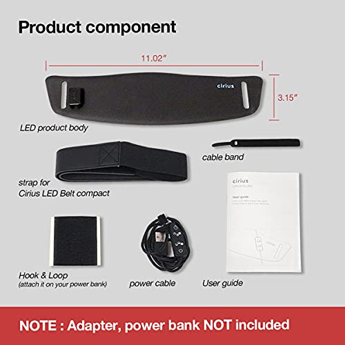 Cirius LED Belt Compact Near-Infrared Red Light Therapy Device with Cord Home Use Wearable Deep ...