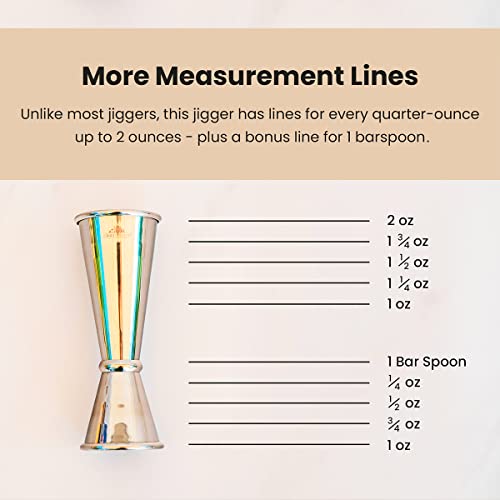 A Bar Above Premium Japanese Jigger with 8 Measurements Inside - Rolled ...