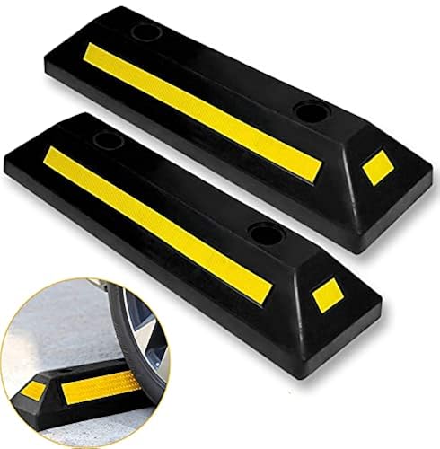VaygWay Heavy Duty Rubber Parking Curb Guide –Car Parking Block - 2 Pcs ...