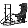 MoNiBloom Racing Simulator Cockpit with Soft Black Seat TV Mount Steering Wheel Stand Fit for ...