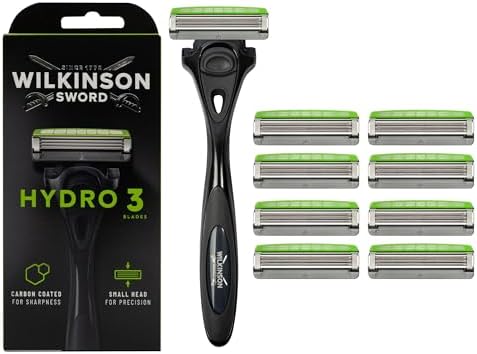 WILKINSON SWORD - Hydro 3 Razor For Men, Carbon Coated Blades ...