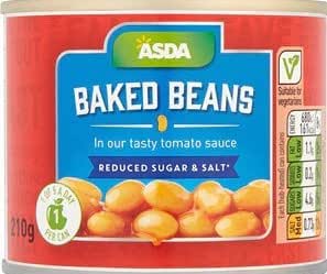 Amazon.com : ASDA Baked Beans in a Reduced Sugar and Salt Tomato Sauce ...