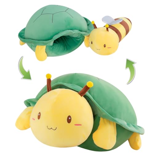 JPORSHU Bee Turtle Stuffed Animal Reversible Cuddle Stuffed?Sea Turtle ...