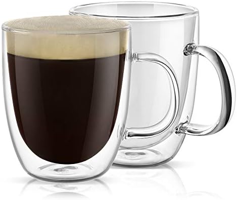 Large Clear Coffee Mugs Set of 2, Jumbo Mugs Double Wall Insulated ...