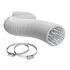 TerraBloom Flexible 6 Inch Ducting – White 8 Feet Durable Aluminum Duct ...